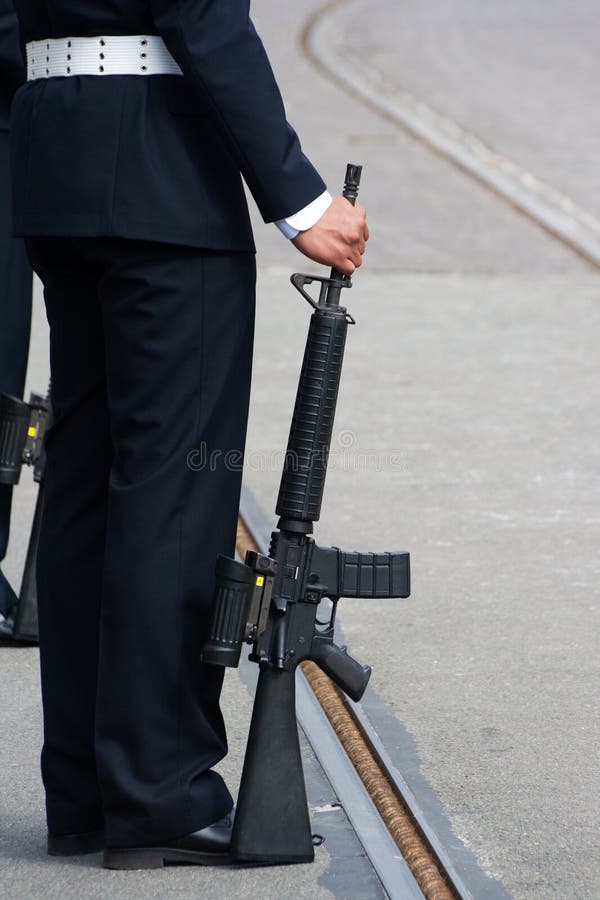 Guard gun stock image. Image of person, suit, salute - 16489955