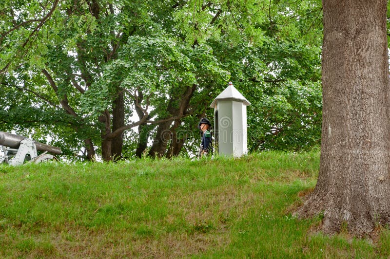 Guard at His Post, Dressed in a Ceremonial Uniform, with Weapons, Very ...