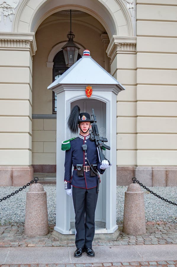 Guard at His Post, Dressed in a Ceremonial Uniform, with Weapons, Very ...
