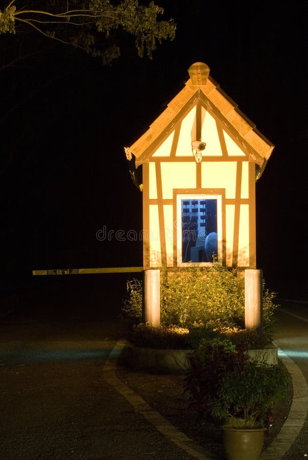 Guard House at Night stock image. Image of watch, house - 5011627