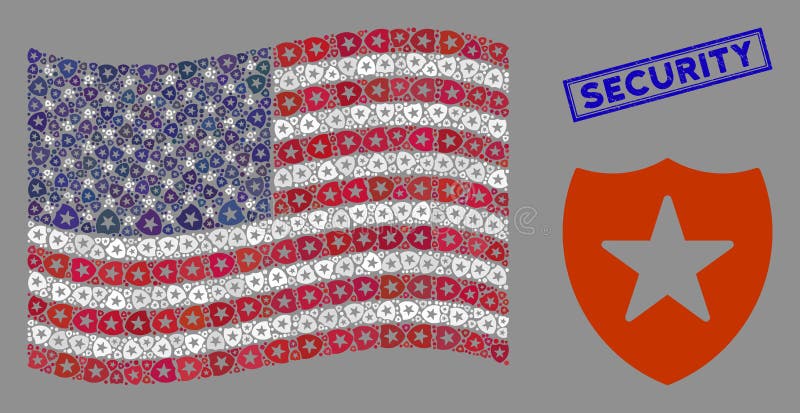 USA Flag Stylization of Guard and Distress Security Seal Stock Vector ...