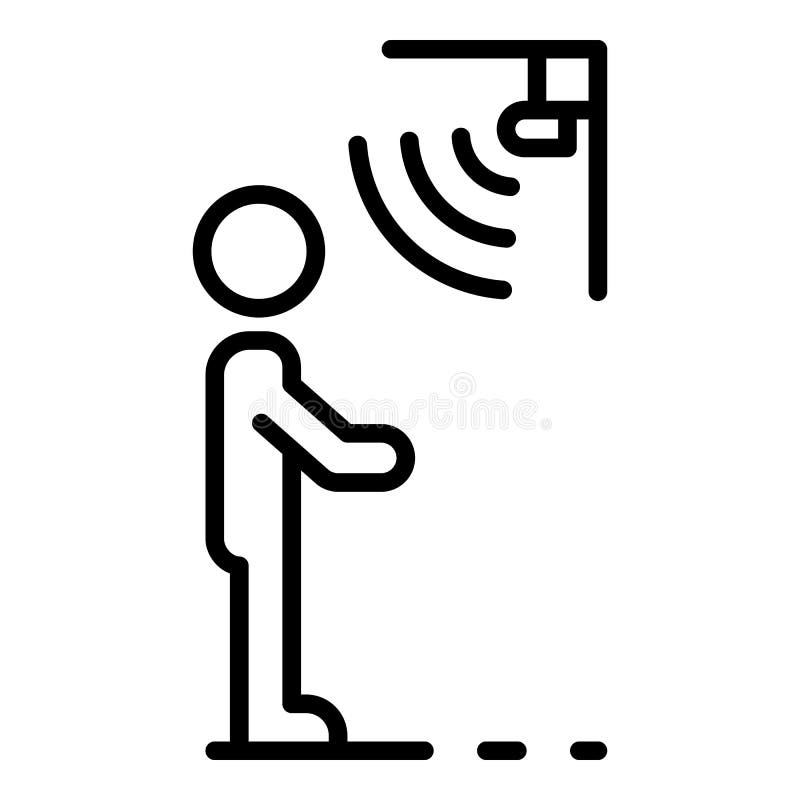 Guard Motion Sensor Icon, Outline Style Stock Vector - Illustration of ...