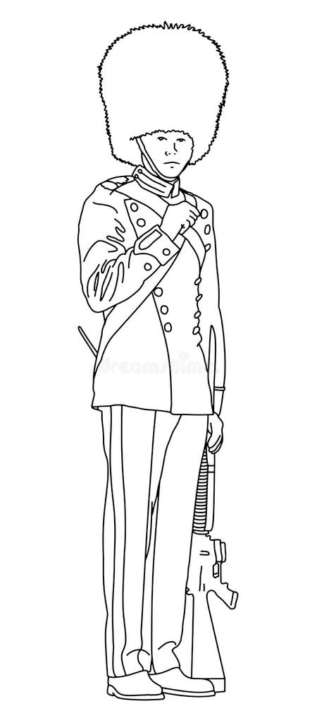 Guard outline stock illustration. Illustration of uniform - 14184097