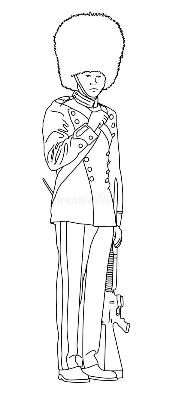 Guard outline stock illustration. Illustration of uniform - 14184097