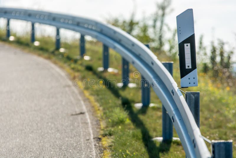 Guard Posts on a Guardrail As Road Boundary Stock Photo - Image of ...