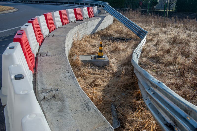 Guard rail destroyed stock image. Image of hazard, protection - 305184557