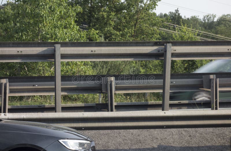 Guard rail on a highway stock image. Image of prevention - 252954699