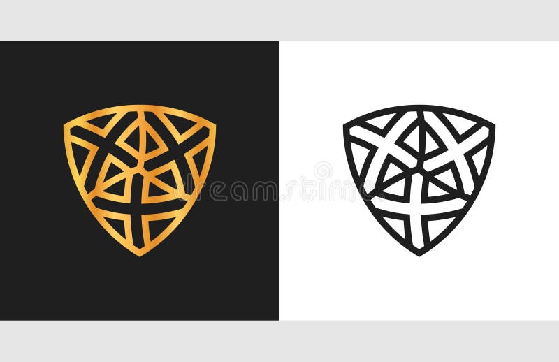 Shield Logo Monogram Letter X Badge Stock Vector - Illustration of ...