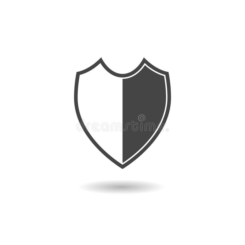Guard Shield. Security Shield Logo Icon with Shadow Stock Vector ...