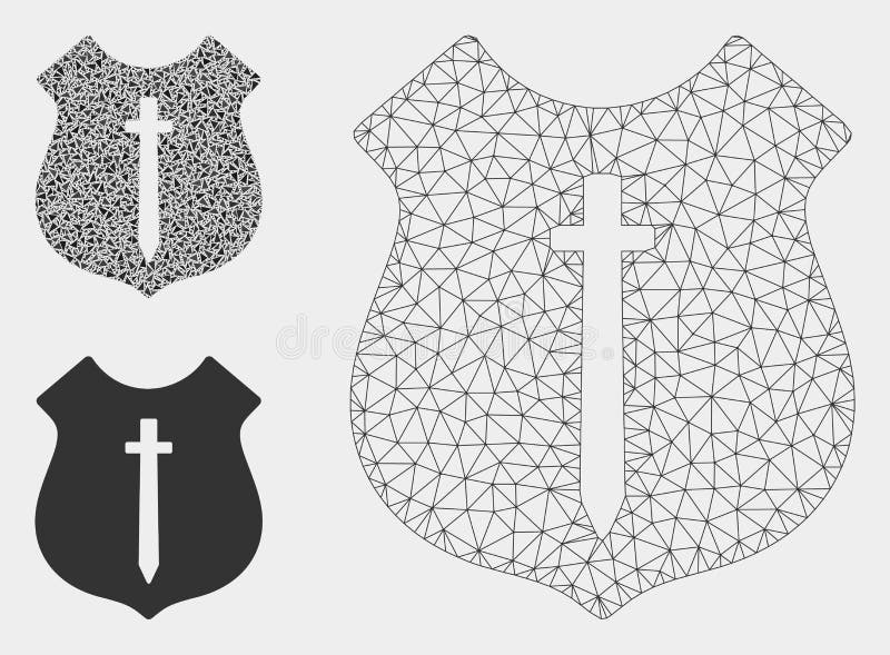 Guard Shield Vector Mesh Wire Frame Model and Triangle Mosaic Icon ...
