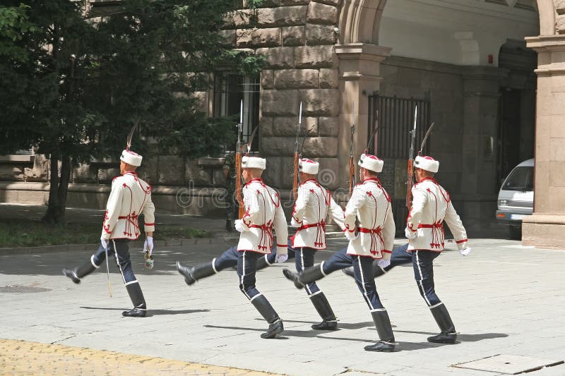 Marching Soldiers in Uniform Stock Photo - Image of uniformed, military ...