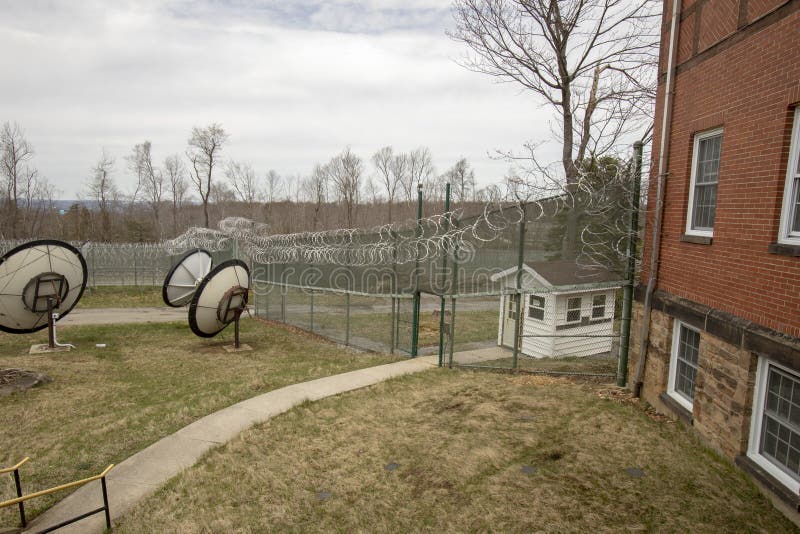 Guard gate outside prison stock image. Image of prison - 116118111