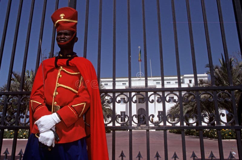 A Guard Stood Outside of the Presidential Palace, Dakar Editorial Stock ...