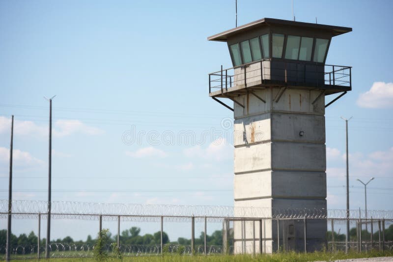 Guard Tower Over a Mock International Border Stock Image - Image of ...