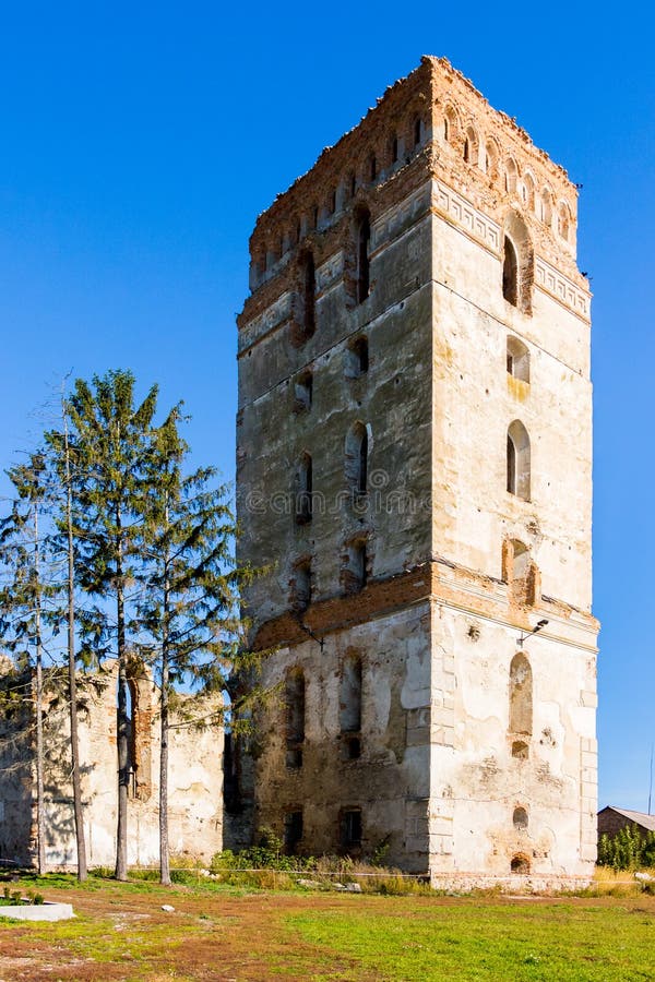 The Guard Tower in Starokonstantinov, Khmelnytsky Region. Tower of the ...