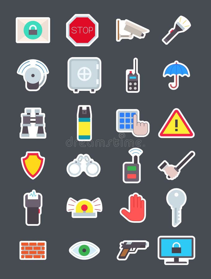 Guard vector icons set stock vector. Illustration of shield - 71493885