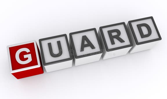 Guard word block on white stock illustration. Illustration of guarding ...