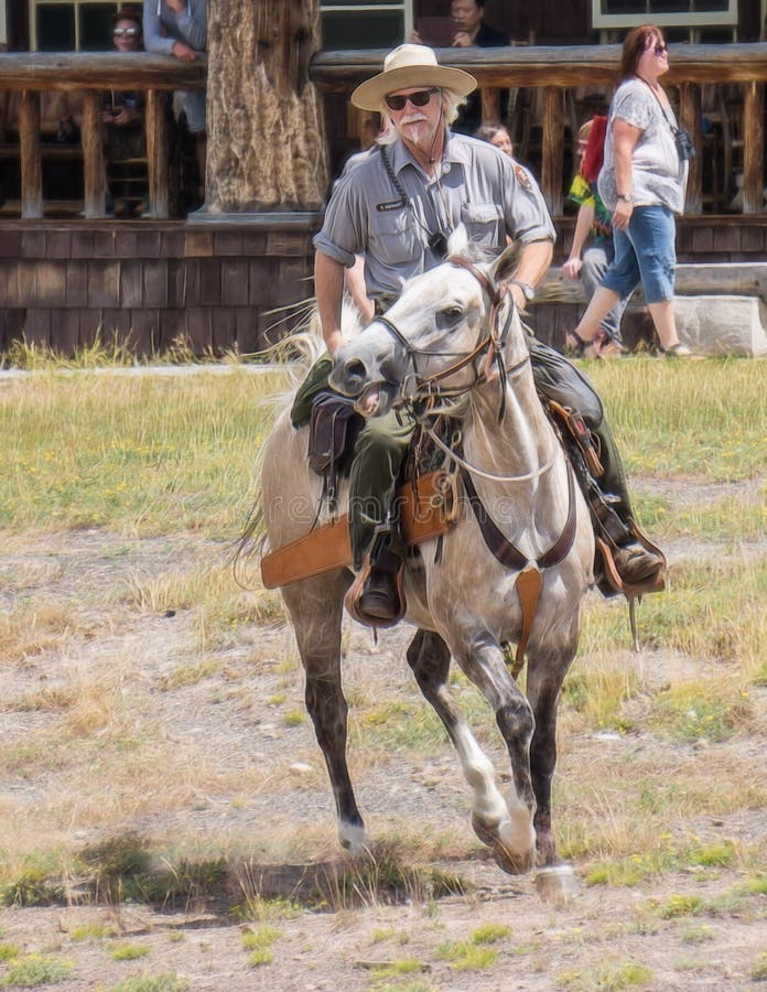 Guarda Del Parque De Yellowstone Foto editorial - Imagen de occidental ...