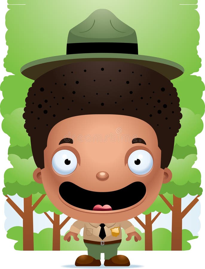 Guarda Del Parque Sonriente Del Muchacho De La Historieta Ilustración ...