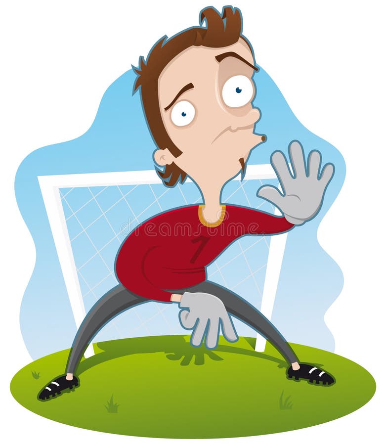 O Guarda-redes Salta O Prendedor Uma Esfera Ilustração do Vetor ...