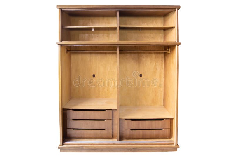 Guardarropa De Madera Aislado En Blanco Foto de archivo - Imagen de ...