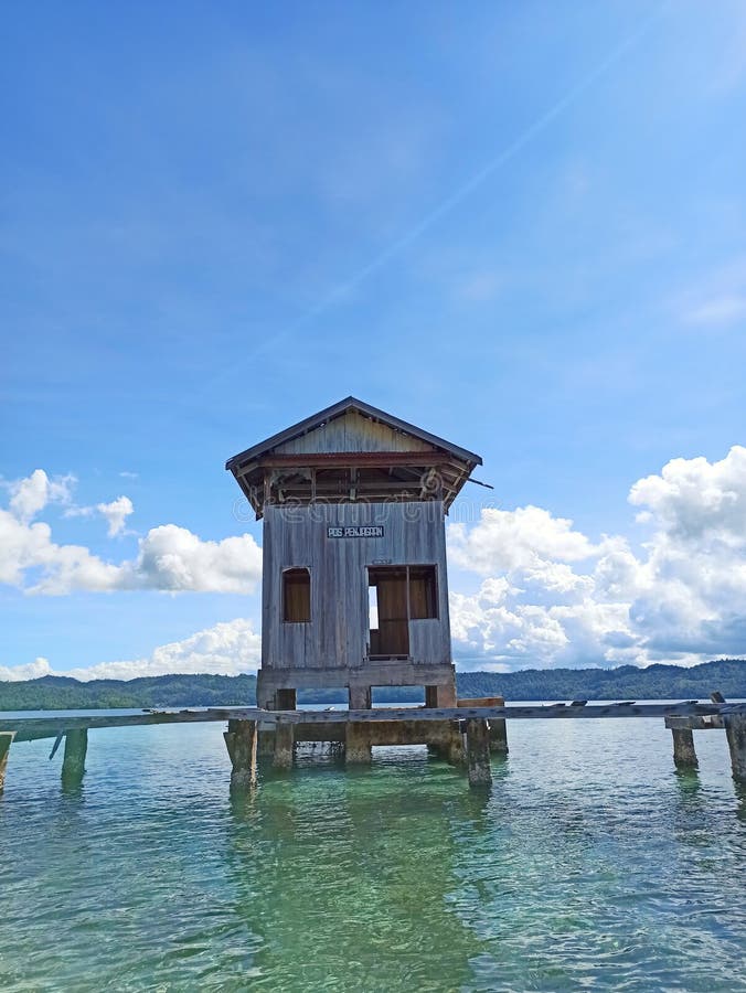 A guardhouse over the sea stock image. Image of vacation - 186431429