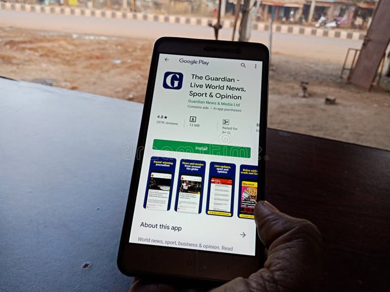 The Guardian App Software Application Presented on Digital Screen at ...