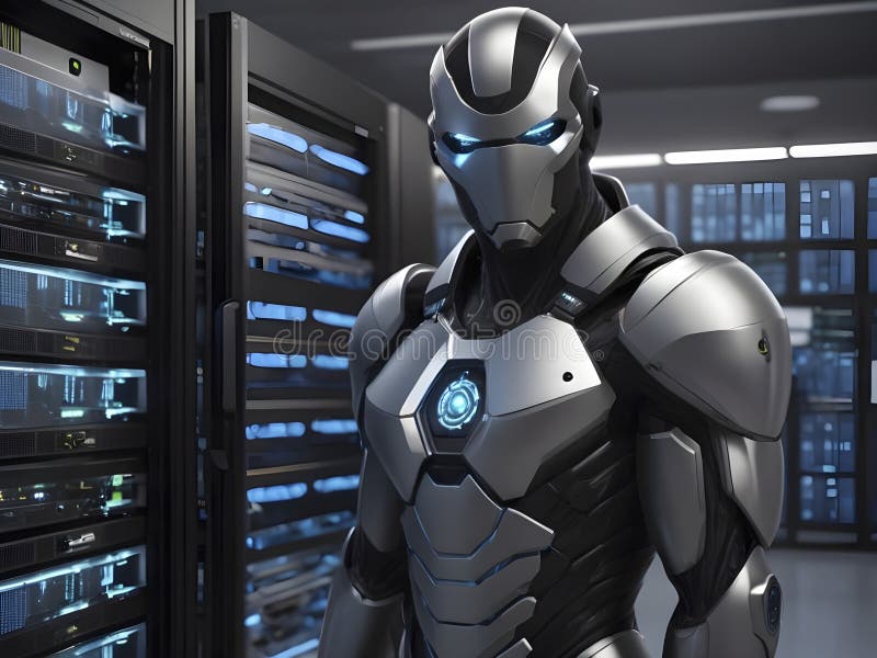 Guardian of Bytes. a Vigilant Protector in the Digital Realm Stock ...