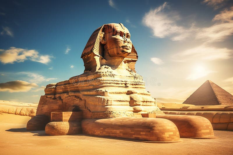 Guardian of Eternity: a Mesmerizing View of the Desert Sphinx Stock ...