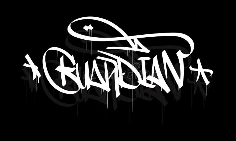 GUARDIAN Graffiti Tag Style Design Stock Vector - Illustration of style ...