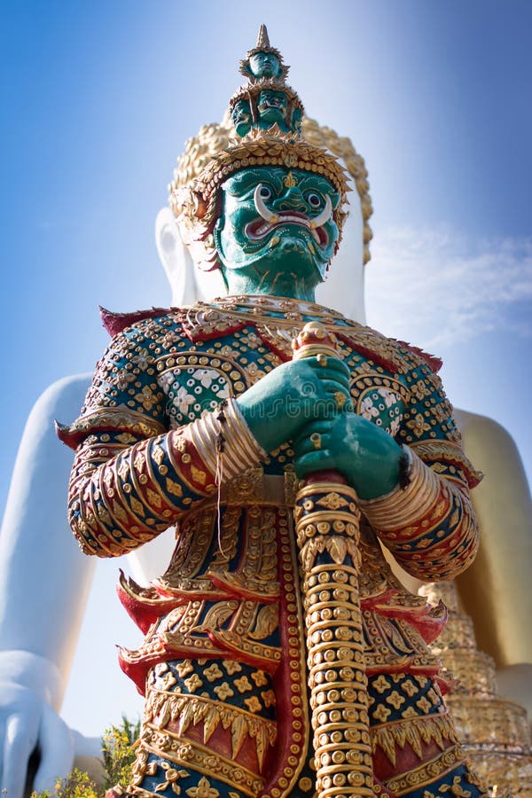 Guardian Statue at the Temple Stock Photo - Image of east, statuary ...