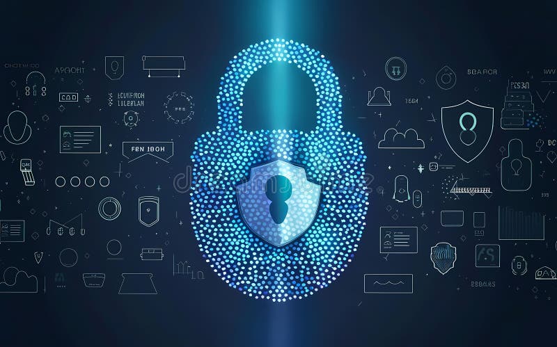 Guardians of Privacy. a Futuristic Illustration of Digital Data Security Stock Illustration ...