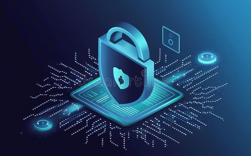 Guardians of Privacy. a Futuristic Illustration of Digital Data ...