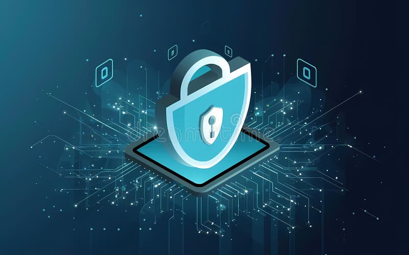 Guardians of Privacy. a Futuristic Illustration of Digital Data ...