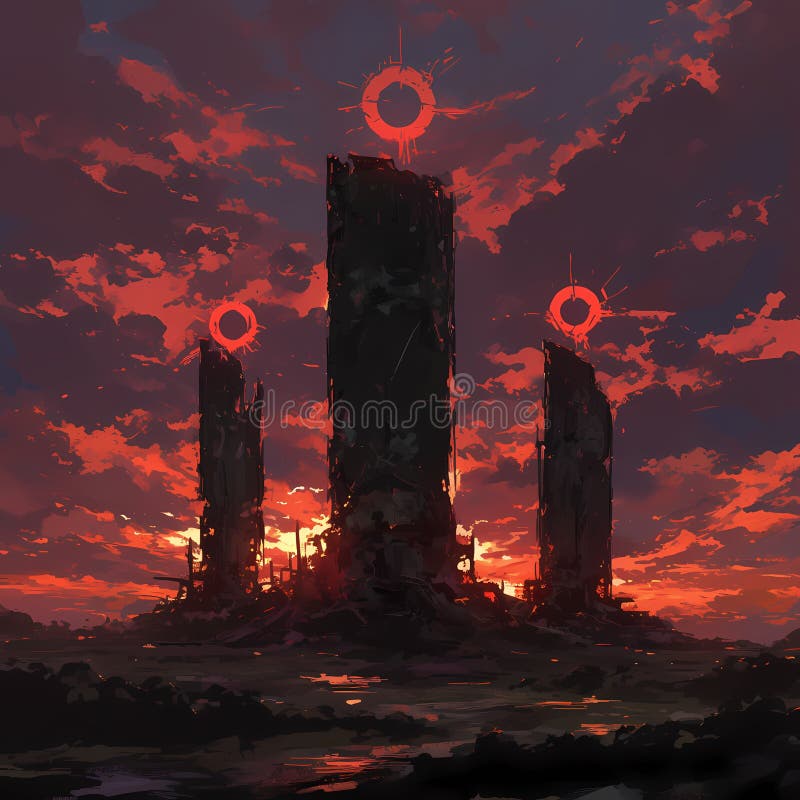 Guardians of the Sunset stock illustration. Illustration of ...