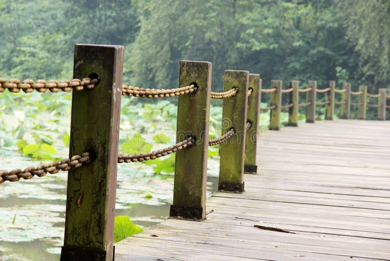Guardrail stock photo. Image of bridge, wood, iron, rail - 14865860