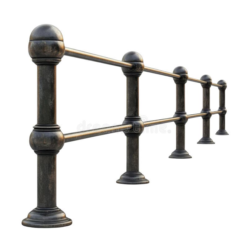Guardrail Metal Fence Isolated on Transparent Stock Photo - Illustration of border, industry ...