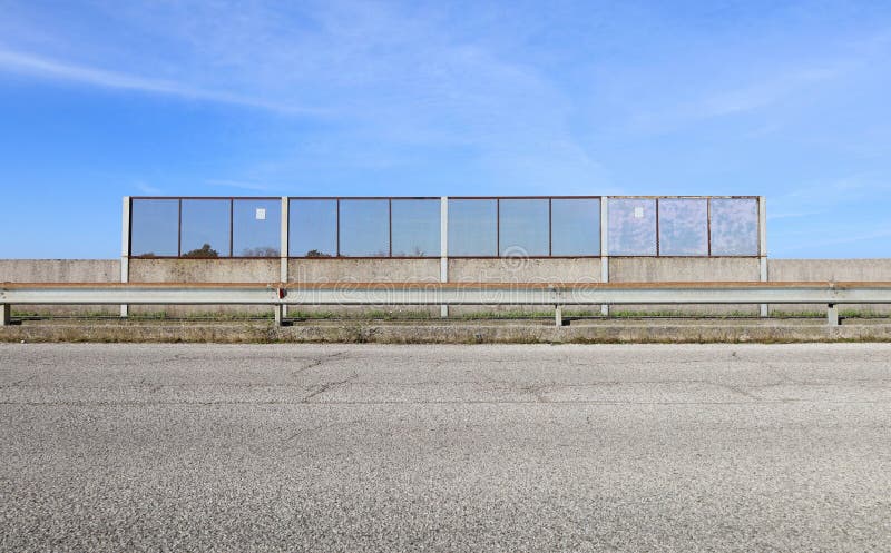 Guardrail Protecting Sidewalk with a Safety Railing and the Sky on ...