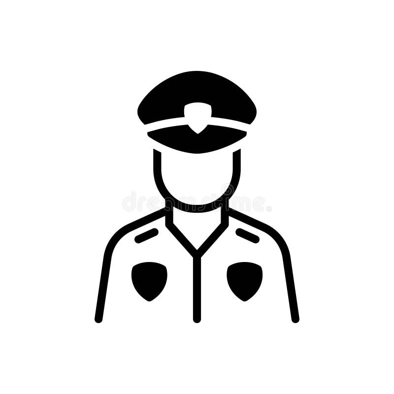 Black Solid Icon for Guards, Warden and Chaser Stock Vector ...