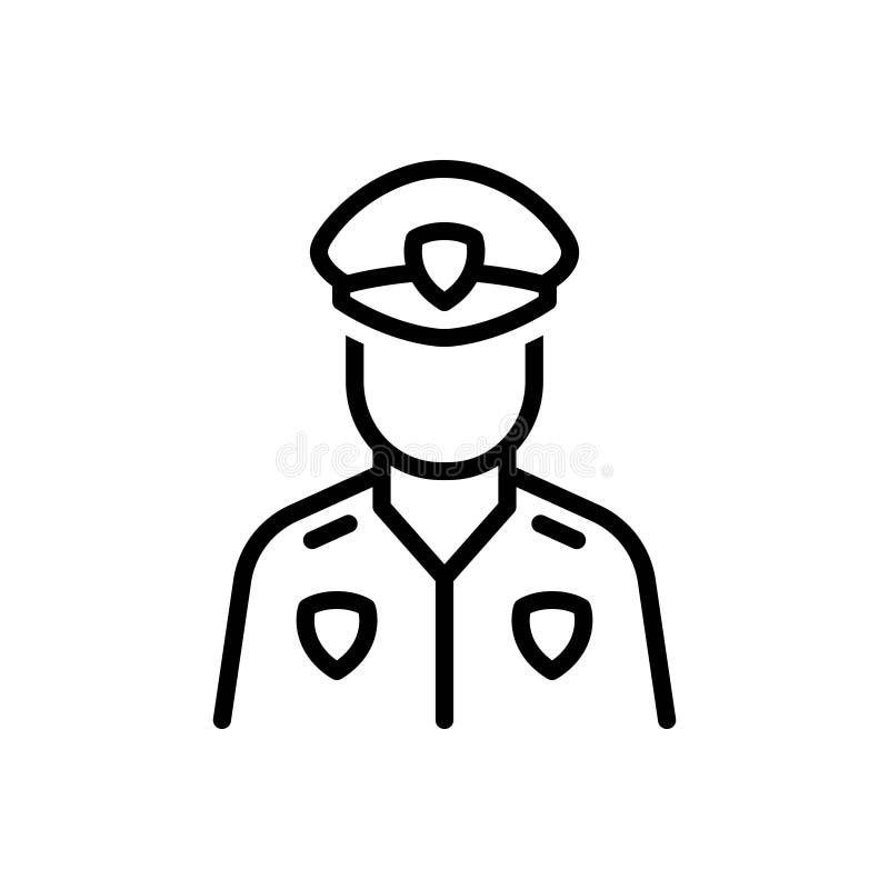 Black Line Icon for Guards, Warden and Chaser Stock Vector ...