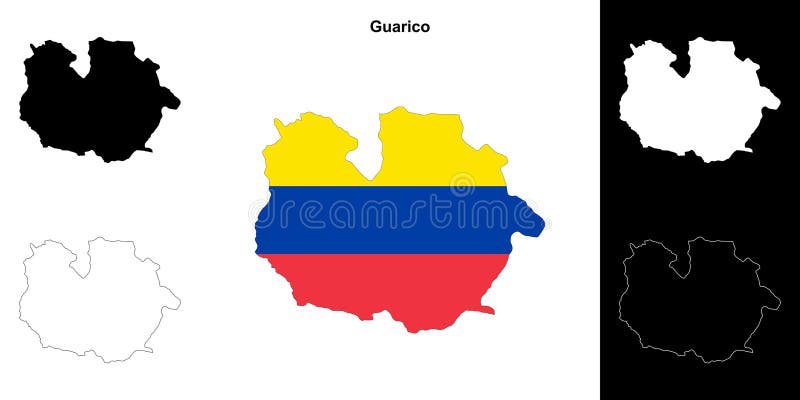 Guarico outline map stock vector. Illustration of silhouette - 323923637