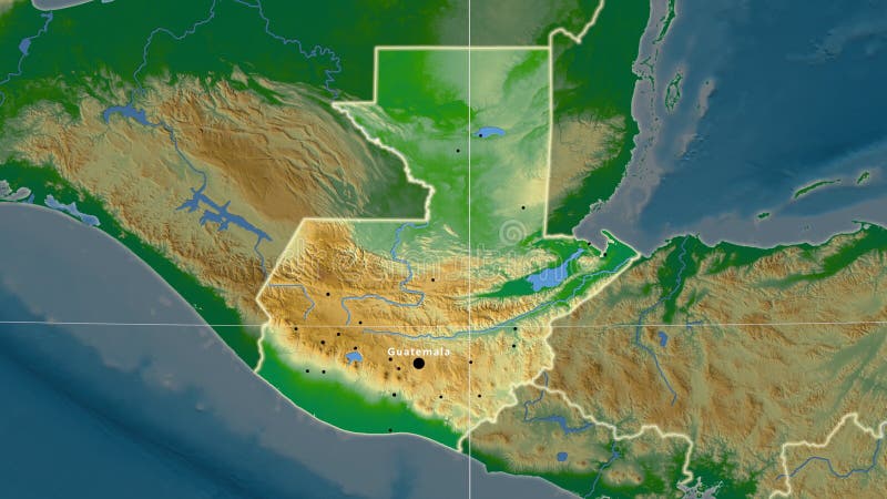 Guatemala - Physical. Composition, Borders Stock Illustration ...