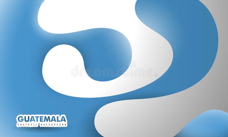 Guatemala Background with Simple Blue Fluid on a White Design Stock ...