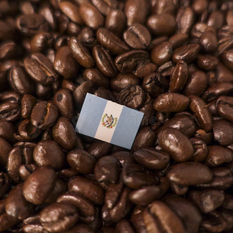 A Guatemala Flag Placed Over Roasted Coffee Beans Stock Image - Image ...