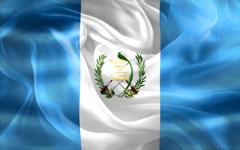 Guatemala Flag - Realistic Waving Fabric Flag Stock Illustration ...