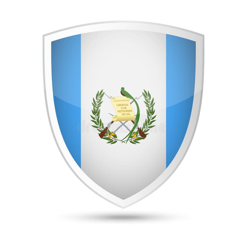 Guatemala Flag Vector Shield Icon Stock Illustration - Illustration of ...