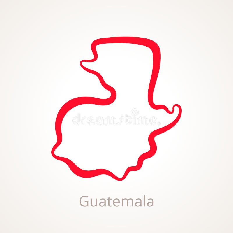 Outline Map of Guatemala Vector Design Template. Editable Stroke Stock ...