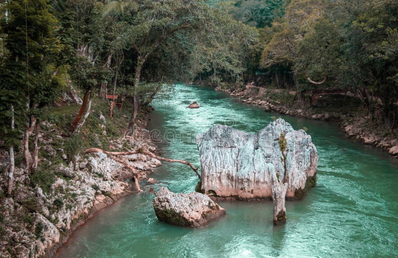 Guatemala the River in Semuc Champey Stock Image - Image of jungle ...