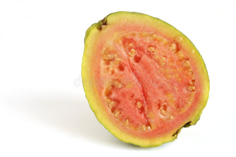 Fresh Half Of Guava Fruit Over White Background Stock Image - Image of ...