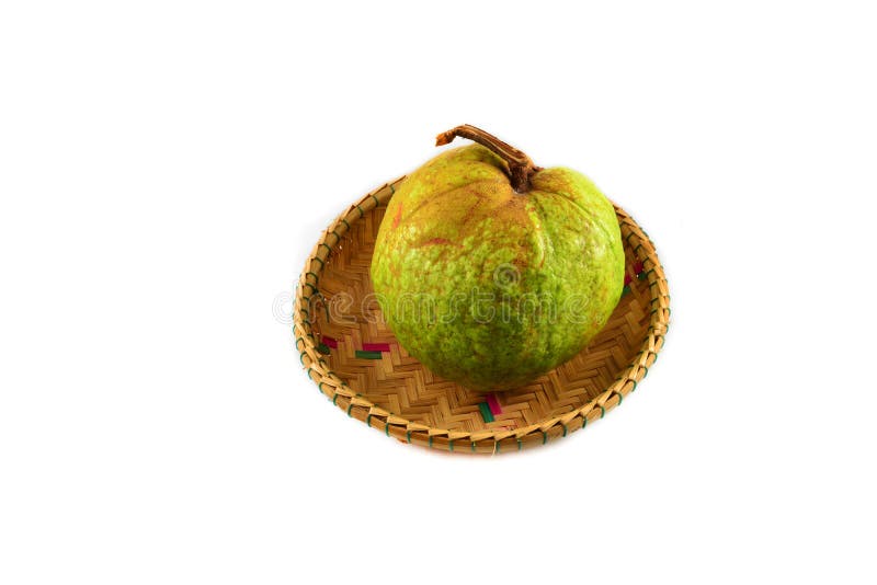 Guava in Basket on a White Background Stock Image - Image of dessert ...